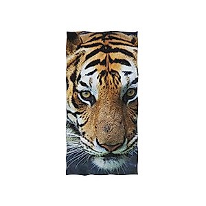 DOMIKING Tiger Print Soft Hand Towels for Bathroom Decorative Guest Towels fingertip Towels for Hotel Spa Gym,16 x 30 inches
