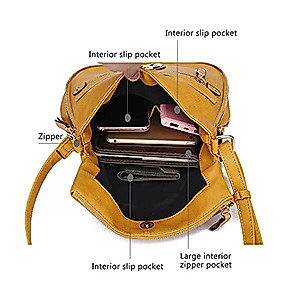 MKF Crossbody Bag for Women – PU Leather Expandable Messenger Purse – Designer Pocketbook Handbag Shoulder Strap