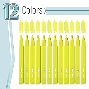 Mr. Pen- Aesthetic Highlighters, 12 pcs, Yellow, Chisel Tip, Bible Highlighters and Pens No Bleed, Bible Highlighter Pens, Cute Highlighters, No Bleed Highlighters for Bible Pages No Bleed