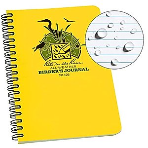Rite in the Rain All Weather Spiral Notebook, 4 5/8" x 7", Yellow Cover, Birders Journal (No. 195)