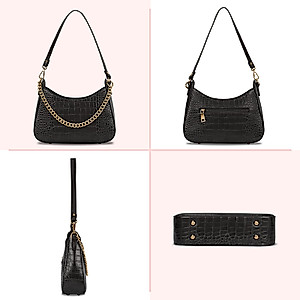 NUBILY Shoulder Bag for Women Trendy Mini Purse Small Handbag with Zipper Closure Tiny Clutch Purses