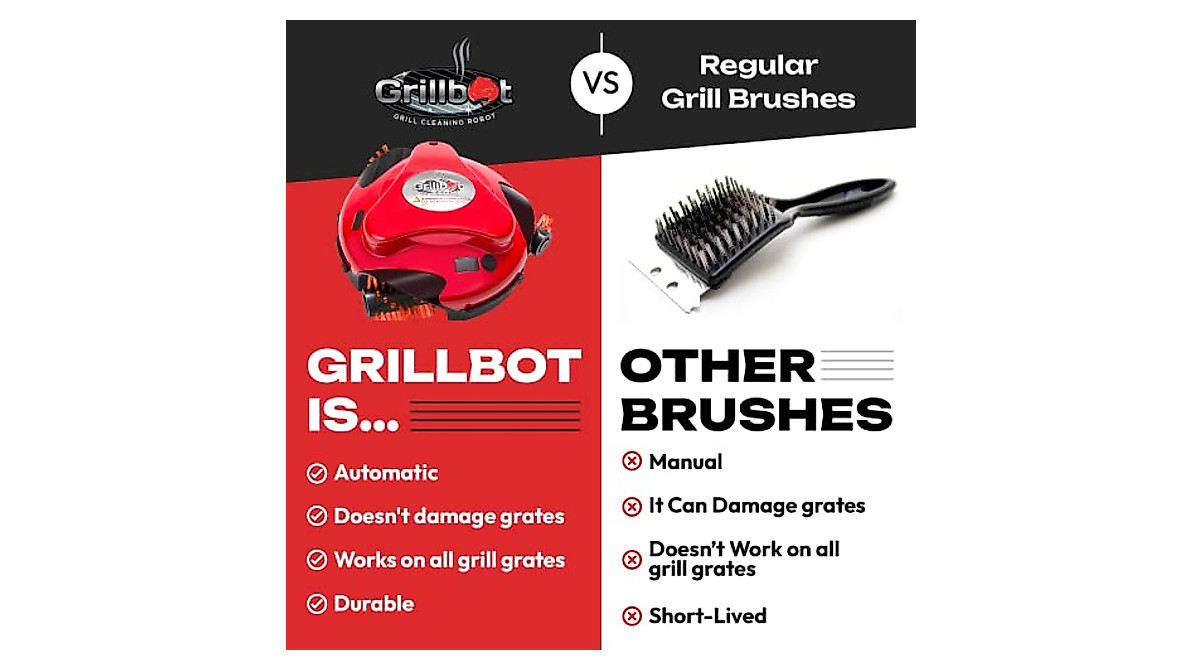 Grillbot Automatic Grill Cleaning Robot Bundle - Red