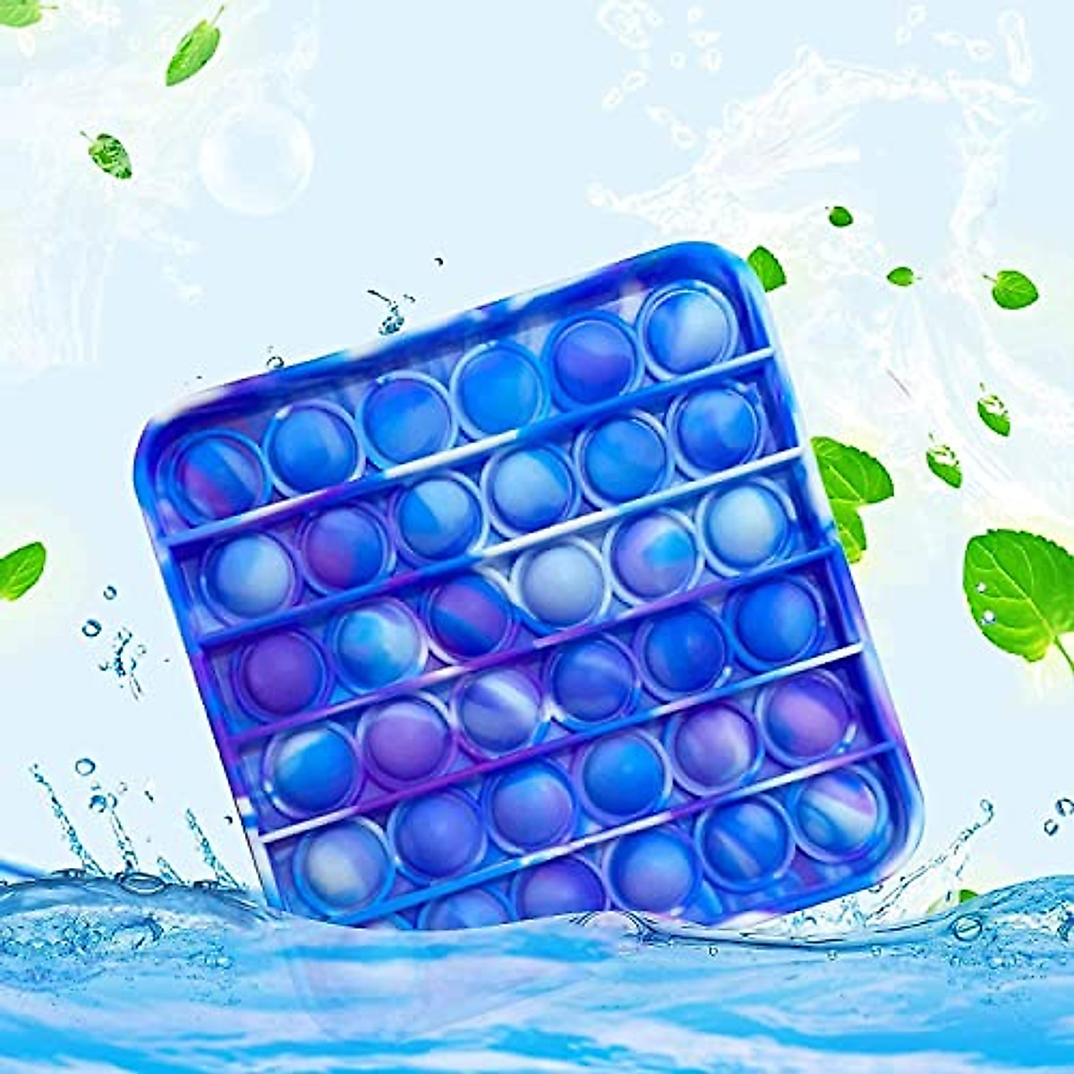 10pcs Random Silicone Tie-dye Push pop Bubble Fidget Toy, Autism Special Needs Stress Reliever, Squeeze Sensory Tools to Relieve Emotional Stress for Kids Adults，Party Toys