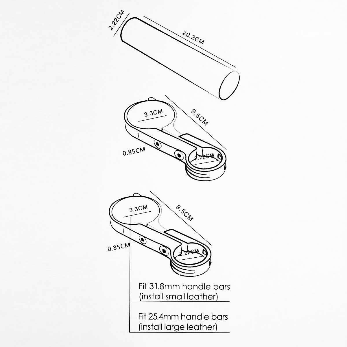 Kbrotech Bike Handlebar Extender Double Handlebar Extension Carbon Fiber Mount Holder with Aluminum Alloy Braket Space Saver (DBlack)