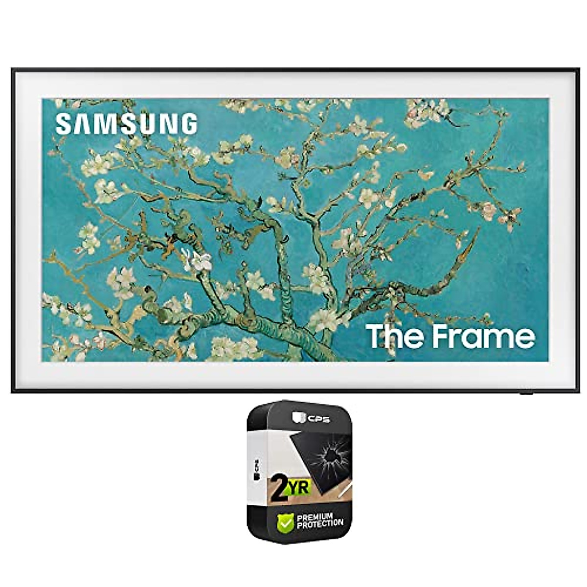 SAMSUNG QN32LS03CBFXZA 32 inch The Frame QLED HDR 4K Smart TV 2023 (Renewed) Bundle with 2 YR CPS Enhanced Protection Pack