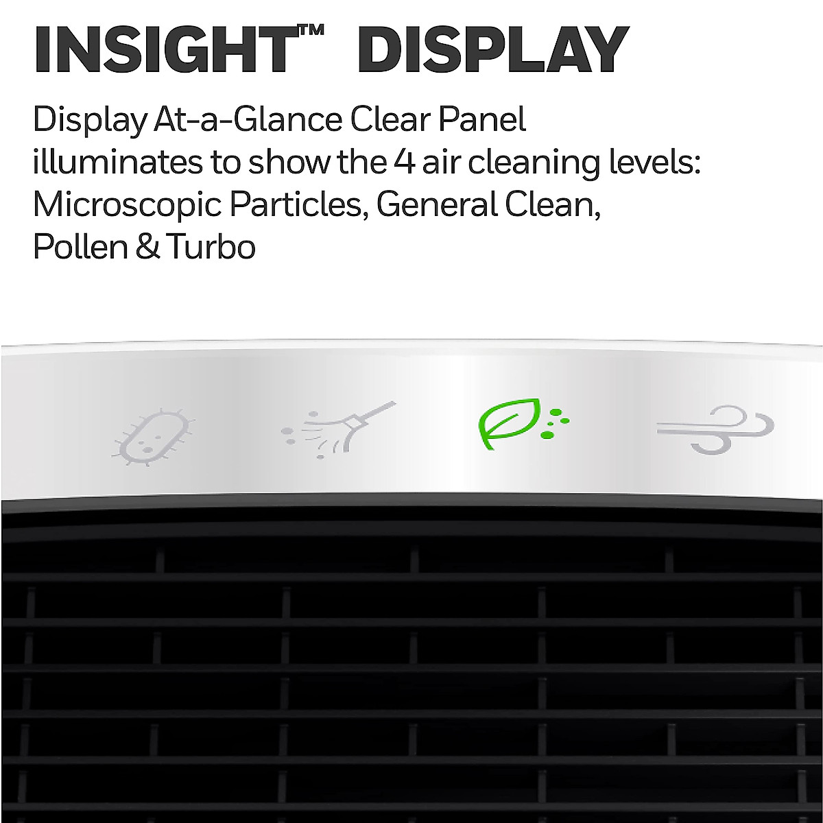 Honeywell InSight HEPA Air Purifier with Air Quality Indicator for Medium-Large Rooms (190 sq ft), Black - Wildfire/Smoke, Pollen, Pet Dander, and Dust Air Purifier (Renewed)