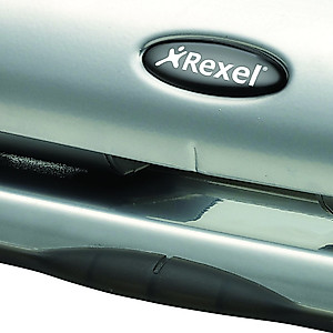 Rexel Precision 425 4 Hole Punch, 25 Sheet Capacity, Paper Alignment Indicator, Metal, Silver/Black, 2100753
