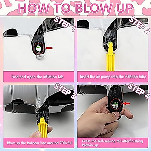 7Pcs Cow Balloons - Cow Print Balloon Huge Cow Head Foil Balloons Number 8 Balloon Cow Decorations for 8th Birthday Farm Animal Birthday Decorations Western Cowboy Theme Party Decoration