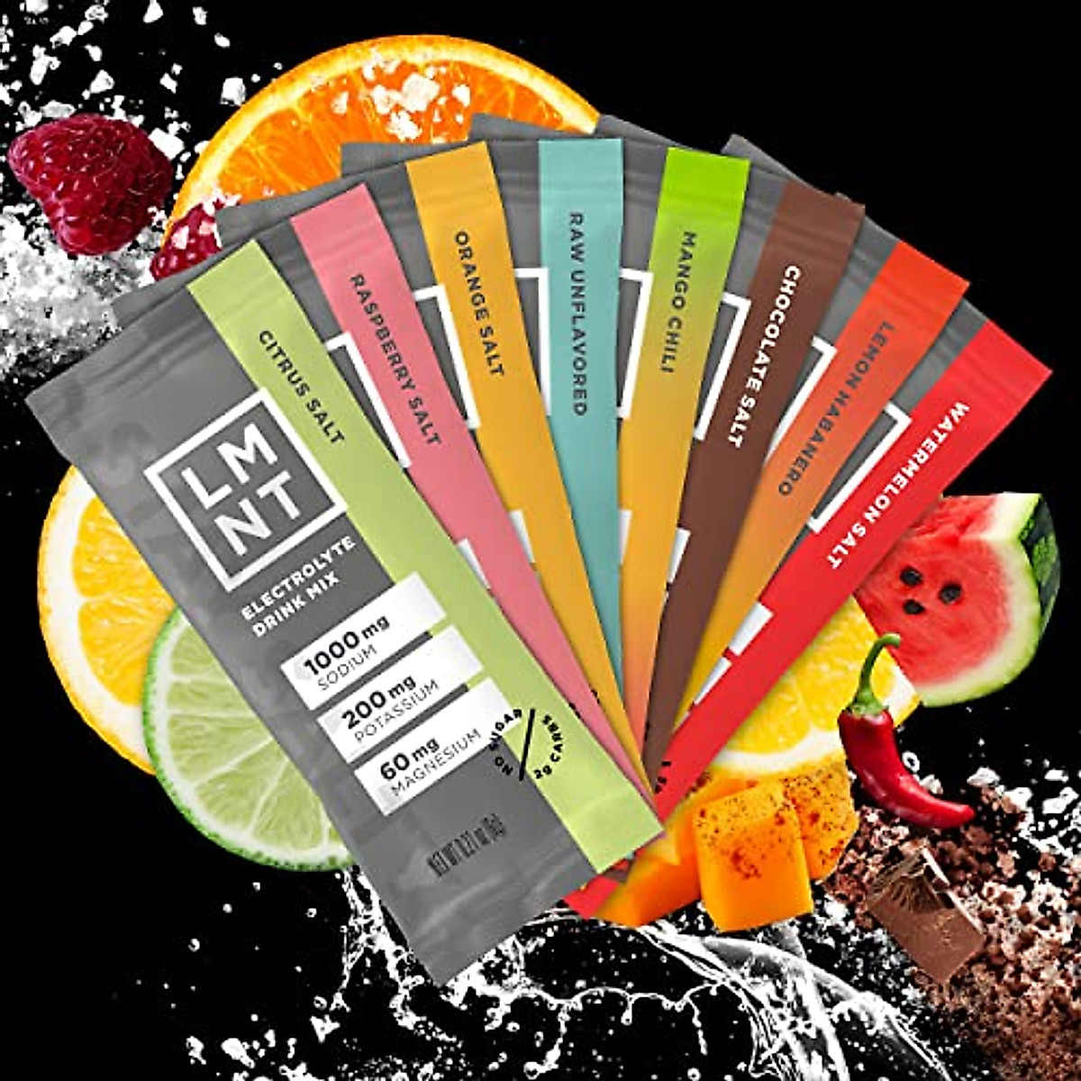 LMNT Keto Electrolyte Powder Packets | Paleo Hydration Drink Mix | No Sugar, No Artificial Ingredients | Sample Pack| 8 Stick Packs