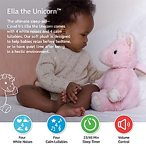 Cloud b Sound Machine with White Noise Soothing Sounds | Cuddly Stuffed Animal | Adjustable Settings and Auto-Shutoff | Ella The Unicorn™