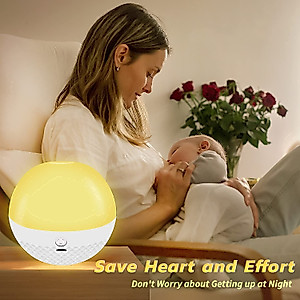 PUHPIG Night Light for Kids,Baby Bedside lamp Rechargeable LED Nursery Night Lights Bedroom Breastfeeding Light with Touch Sensor and Remote Control Portable Ambient Light for Home Décor,Kids Room