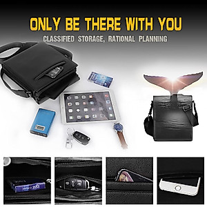 Leathario Men's Shoulder Bag Leather Small Messenger Bag for Men Crossbody Bags for Men Handbag Satchel Travel bag