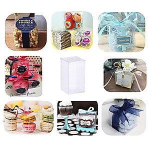 YOZATIA 12PCS Transparent Boxes 2.4 x 2.4 x 6 inch, Candy Box, Clear Favor Boxes Gift Boxes for Wedding, Party and Baby Shower Favors