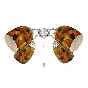 Aspen Creative 23110-1 Transitional Style Art Shade, 2-1/8" Fitter Size, 5-1/2" high x 4-5/8" Diameter, Multi