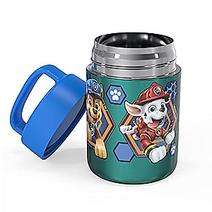 Zak Designs Kids' Vacuum Insulated Stainless Steel Food Jar with Carry Handle, Thermal Container for Travel Meals and Lunch On The Go, 12 oz, PAW Patrol