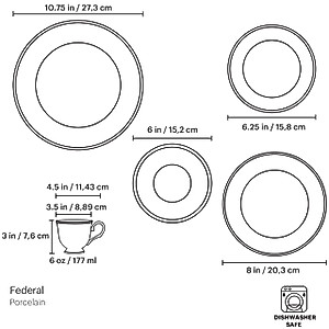 Lenox Federal Gold 5-Piece Place Setting, White