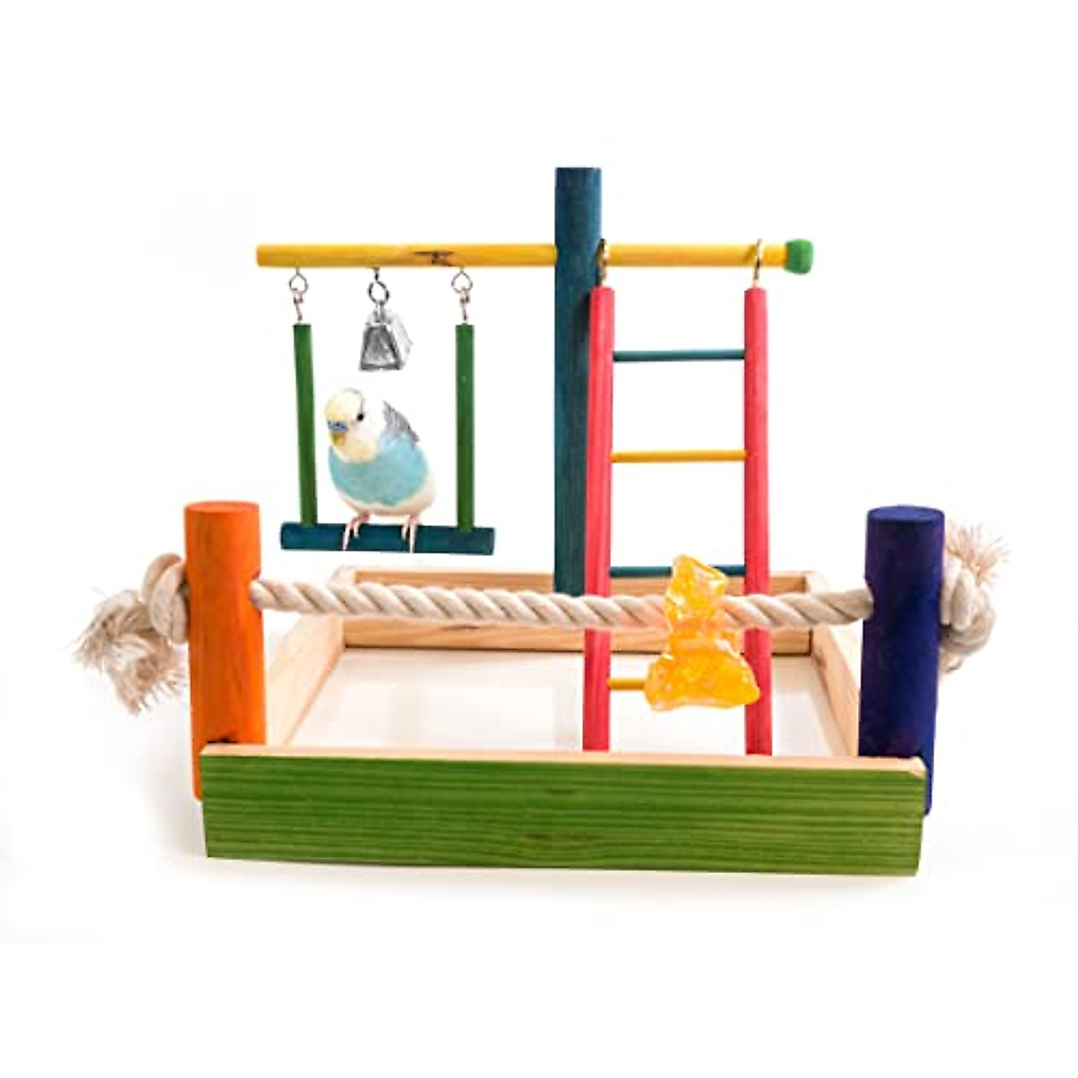 Penn-Plax Bird Life Wooden Playpen – Perfect for Parakeets, Lovebirds, and Parrotlets – Small