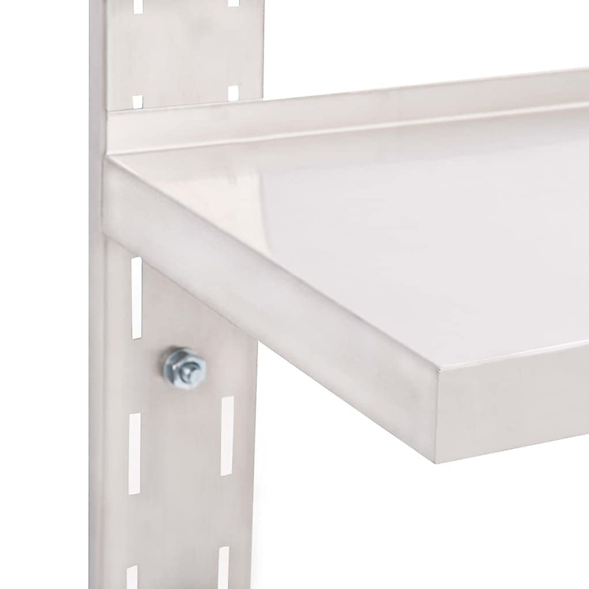 WEMYUFURN 2-Tier Floating Wall Shelf Stainless Steel 39.4"x11.8", Kitchen Wall Cabinet, Floating Bookshelf, CD Wall Shelf, Floating Shelves for Home Décor, and Space-Saving Design