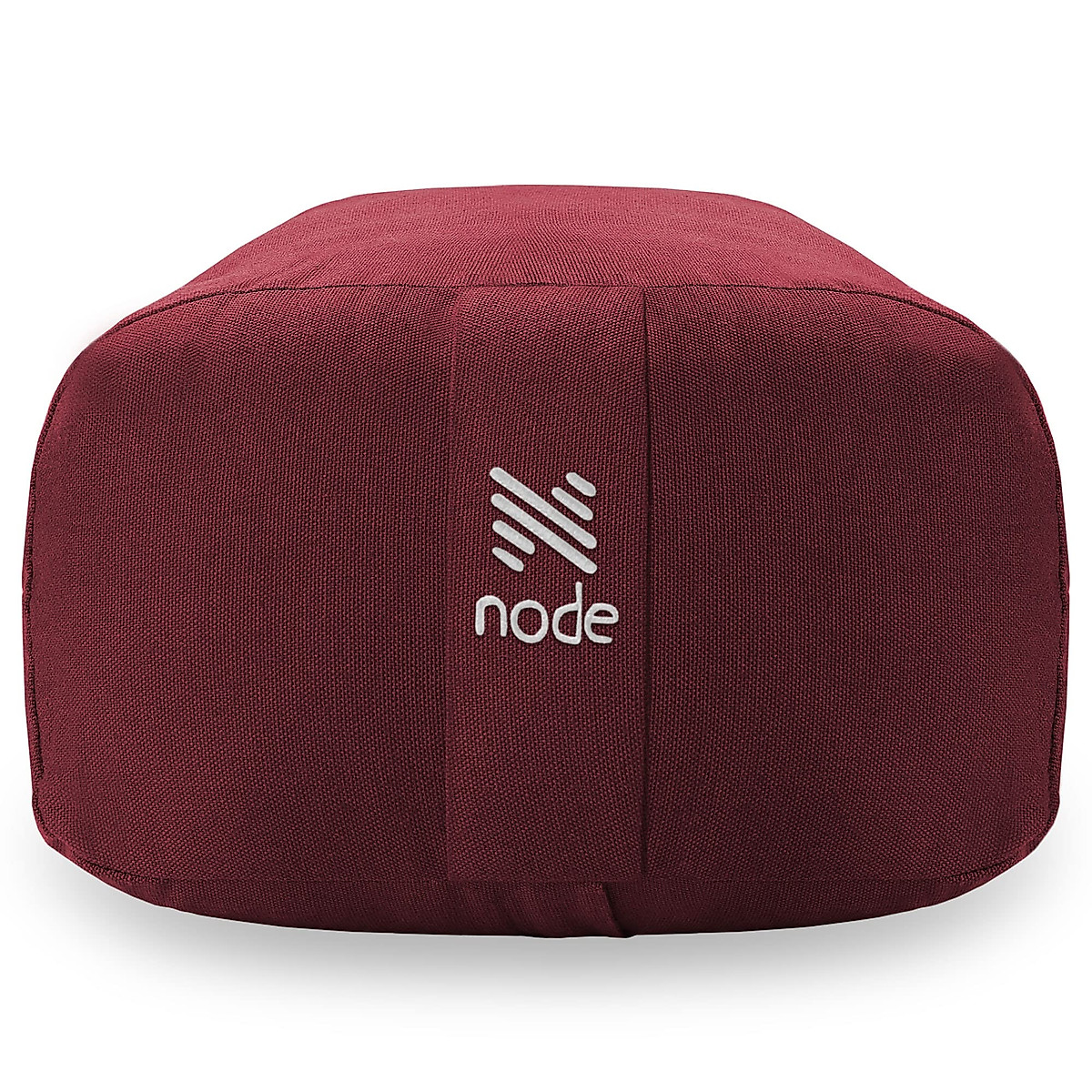 Node Fitness Yoga Meditation Cushion, 25" x 12" Rectangular Bolster with Organic Cotton Cover - Burgundy