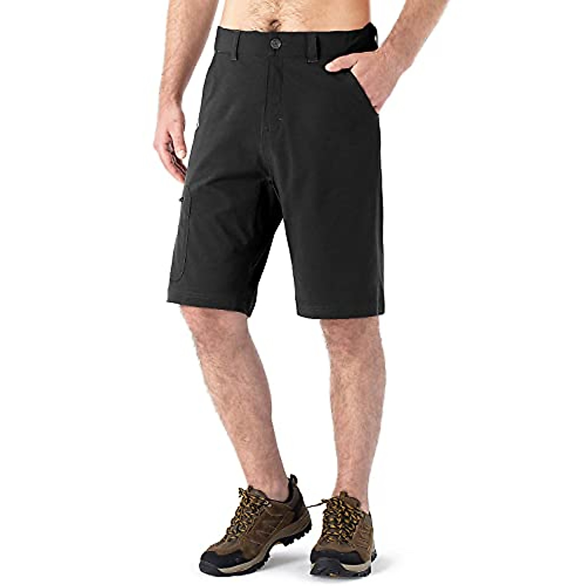 NAVISKIN Men’s 10.5" UPF 50+ Sun Protection Cargo Shorts Quick Drying Outdoor Recreation Shorts Fishing Hiking Multi Pockets Black M