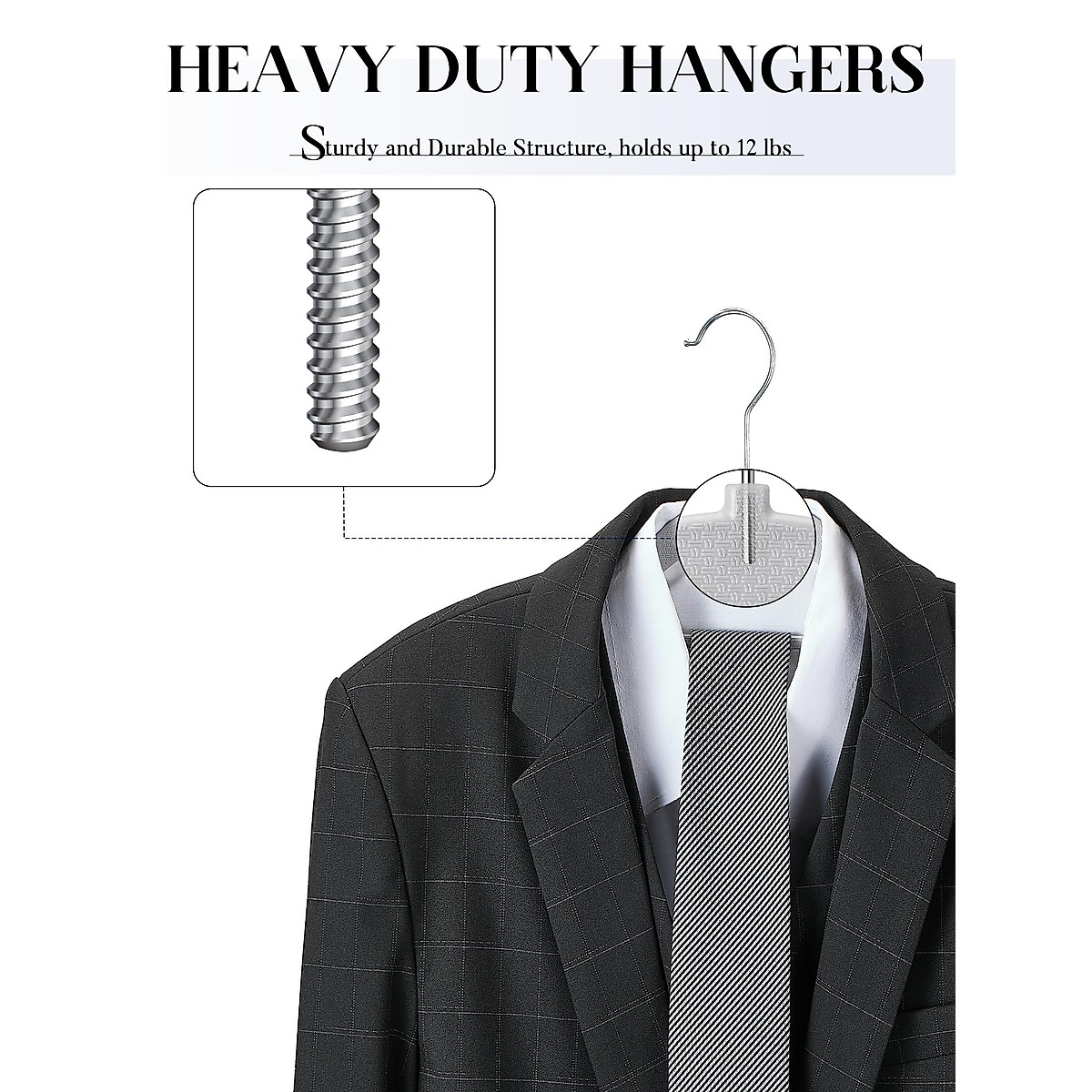 HOUSE DAY Plastic Hangers 50 Pack, Plastic Clothes Hangers Non Slip Hangers, Heavy Duty Plastic Hangers with 360° Swivel Hook, Ultra Thin Hangers Space Saving, Gray Hangers for Closet