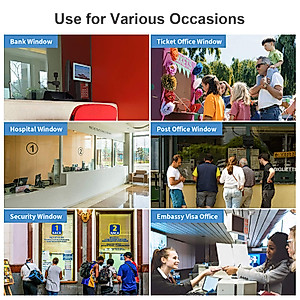 Daytech Window Speaker System 2 Way Intercom Communication Microphone Intercom Anti-Interference for Bank Restaurant Business Government Office Hospital with Volume Control 2 Pack