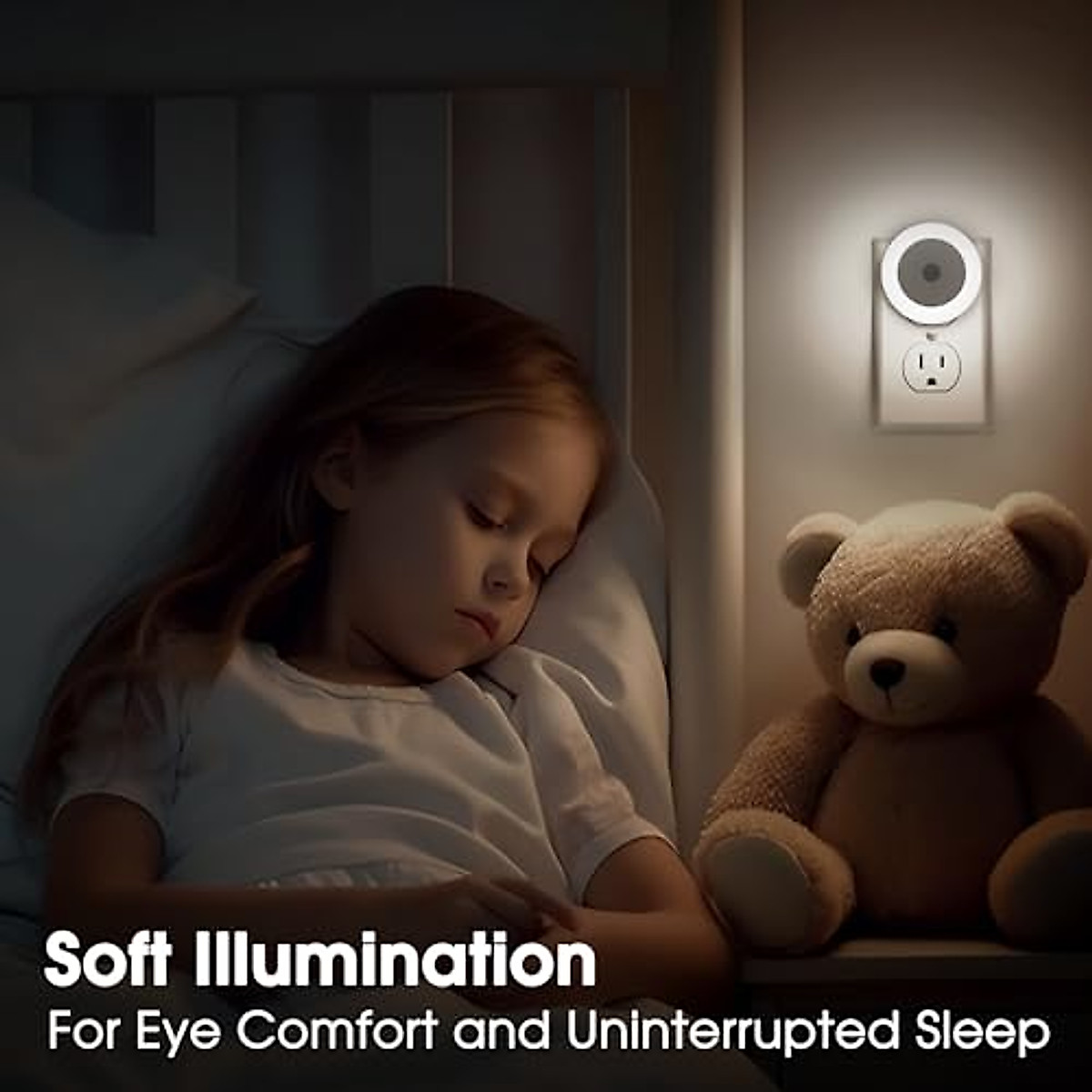 Night Light, Night Lights Plug into Wall [2Pack], Nightlight with Light Sensors, LED Night Light for Kids Room, Baby Night Light, Bathroom Night Light, Stair Lights, Hallway Light, Cool White