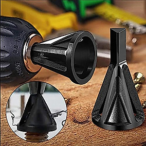 Odowalker 4 Pcs HSS Deburring External Chamfer Tool,CR12MOV Steel Hex &Triangle Shank Burr Remover for Drill Bit Fits for Bolts 4mm-19mm