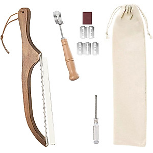 Flechazo Bread Knife for Homemade Bread - with Sourdough Lame Bread Scoring Tool and Replacement Stainless Steel Saw, Premium Serrated Blade for Effortless Slicing Bread, Sourdough and More