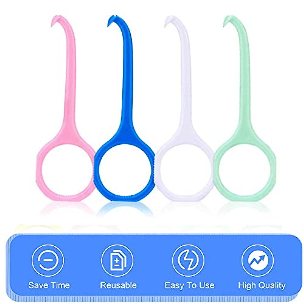 Clear Aligner Removal Tool, 50 Pieces Invisible Removable Braces Extractor Retainer Remover Personal Orthodontic Supplies Braces hook Stealth Hook (Pink, Blue, Purple, Green)
