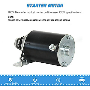 Starter Motor Compatible with L118 L120 Briggs & Stratton for Lawn Mower 390838 393499 497594 497595 497401 494198 494990 Toro John Deere 20 22 20Hp 22Hp Cub Cadet AM106883, AM38136, AM39285, SBS0004
