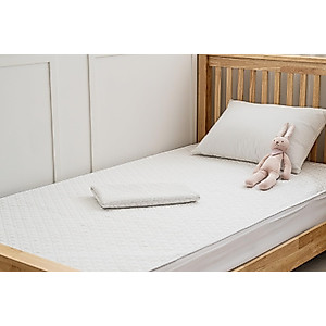 BebePio Duraron Cooling Mattress Topper Pad – Q-max 0.4 Chilling Effect Summer Blanket for Hot Sleepers & Babies – Quick Dry, Breathable, Cool Bed Throw (White, Grey), Mini