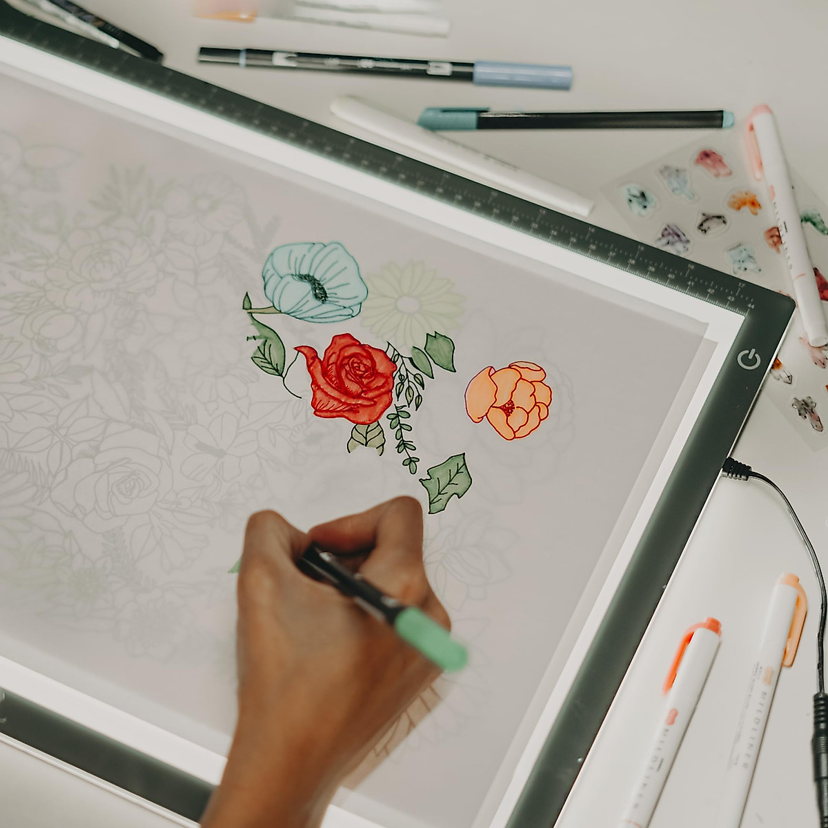 Daylight Wafer 3 LED Lightbox, Dimmable with Memory Function, Perfect for Tracing, Sketching, Scrapbooking and Other Craft Projects,18X23.5 inches, Black