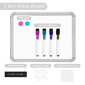 VUSIGN Small Dry Erase Whiteboard, 8.5 x 11 Inches White Board for Kids, Students, Fridge, Locker, Mini Dry Erase Board