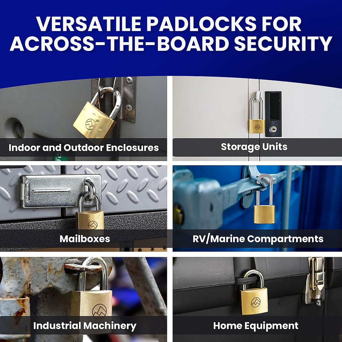 Mountain Series (BP200-KD) Solid Brass Padlocks, 2" Wide Keyed Different