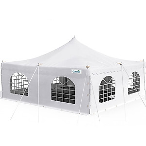 Quictent 20'X20' PVC Fire Retardant Pole Tent, Heavy Duty Party Tent Canopy Shelter, 33-80 Person Capacity, for Parties, Weddings, and Events, Commercial and Residential Use
