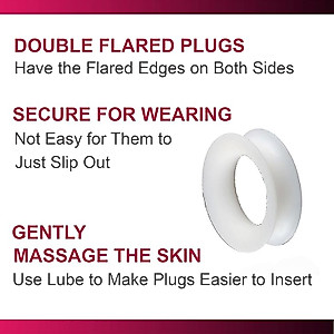 40mm White Silicone Double Flare Flesh Tunnels Ear Large Gauge Plugs ABYM Ear Stretching Stretchers Piercing SI04 2Pcs
