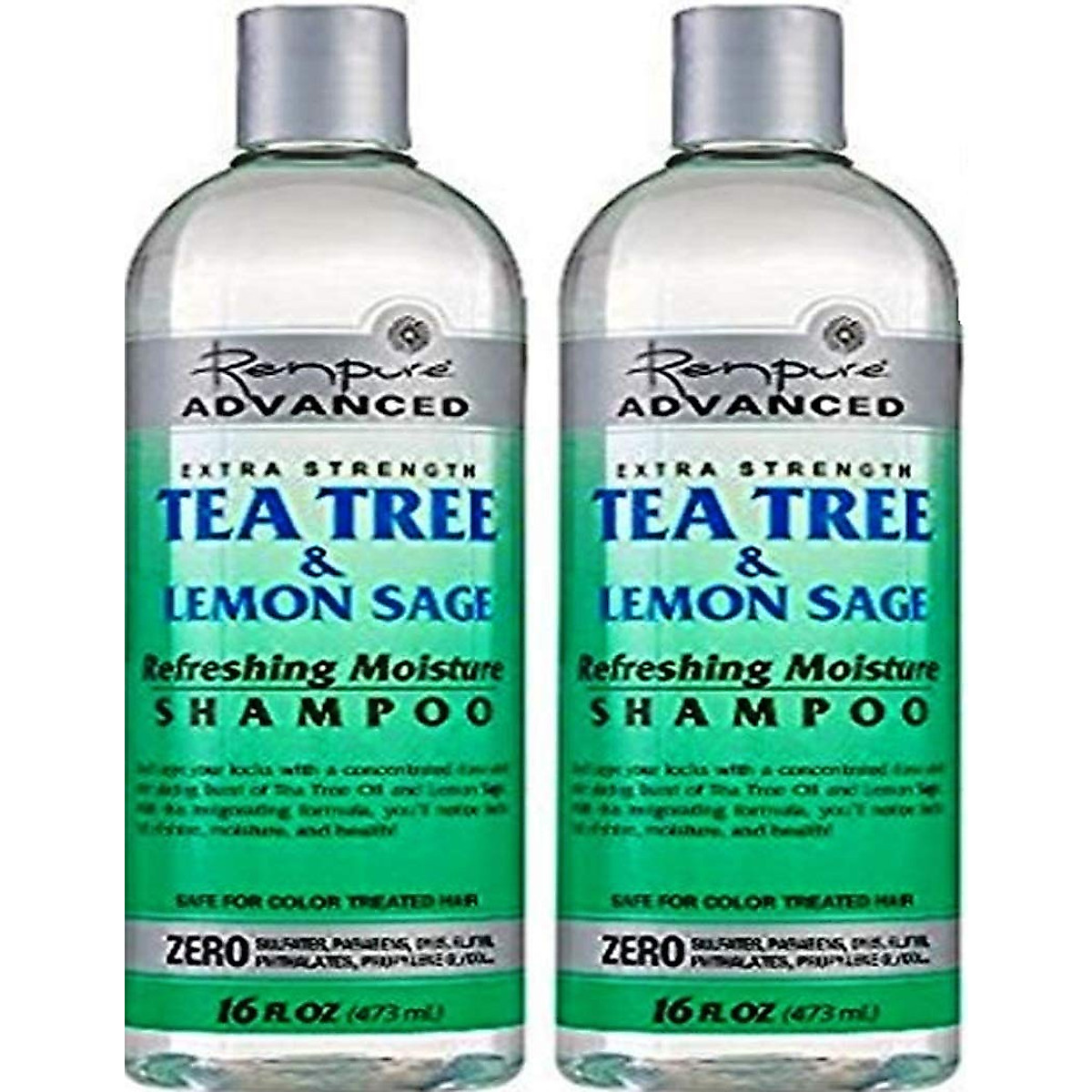 Renpure Advanced Extra Strength Tea Tree & Lemon Sage Refreshing Moisture Shampoo 16oz (Pack of 2) Renpure