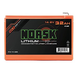 Norsk Lithium 14.8v 32ah Lithium Ion Battery | 2X Built in USB Ports | Ultra Light 4.8 LBS | 1000+ Charge Cycles | Charger Included