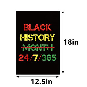 Jiudungs Black History Month Garden Flag 12x18 Double Sided Black History Month Decoration Afro American Country Celebration Holiday Decoration Outdoor Yard