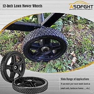 12-Inch Lawn Mower Wheels (2-pack) Fits Most Standard push Lawn Mowers, Inner and outer bearing structure - Includes Bolts, Nuts. (Also available in 6-in, 7-in, 8-in, 10-in and 14-in wheels)