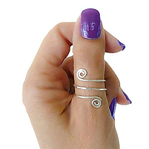 Gold Thumb Ring California Toe Rings Sterling Silver Double Swirl Wire Wrap Faceted Hammered Adjustable Thumb Ring for Women