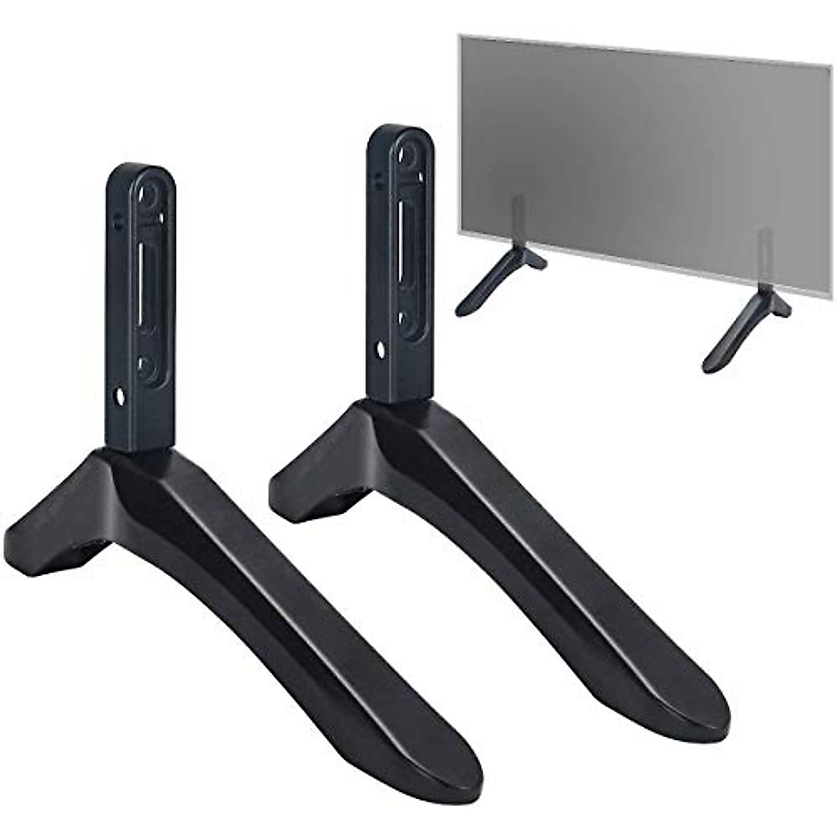 Drsn TV Base Pedestal Feet TV Stand Mount Legs for Televisions with Mounting Holes Distance 2.16in/5.5cm or Within 1.77in/4.5cm, Distance Between Top Mounting Hole and Edge 3.15in/8cm