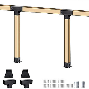 Neorexon Pergola Kit Elevated Wood Stand Kit Woodwork for 4"x 4" (Actual 3.6 X 3.6 inch), Wooden Gazebo Kit for Pergola Brackets with Corner and Pergola Base Brackets