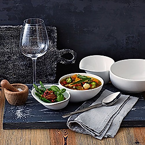 Soup Passion Large Soup Bowl Set of 2 by Villeroy & Boch - Premium Porcelain - Made in Germany - Dishwasher and Microwave Safe - 10.75 x 6.75 x 2.5 Inches, White