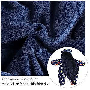 DDY Baby Girl Boy Hooded Romper Snowsuit with Booties Jumpsuit Infant Onesie Winter Outfits Jacket 6-9 Months