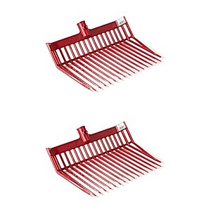 Little Giant DuraFork Polycarbonate Attachable Pitchfork Replacement Head with Angled Tines, Red (2 Pack)