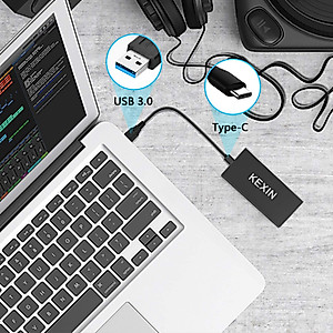 KEXIN 500GB External SSD Read/Write Up to 540MB/s Portable Solid State Drive - USB-C, USB3.1, X1 Pro Black