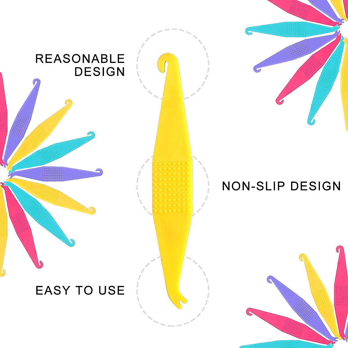 Nuanchu 50 Pcs Braces Rubber Band Tool Dental Elastic Rubber Bands Placers Disposable Orthodontic Elastic Placer Multicolor