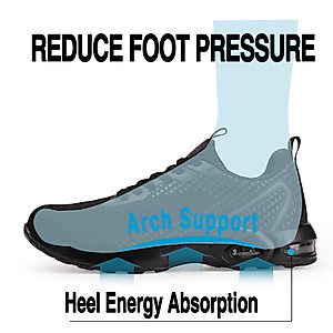 NIFOFISE Steel Toe Shoes for Women Safety Work Shoes Composite Toe Sneakers Slip Resistant Blk 38.5